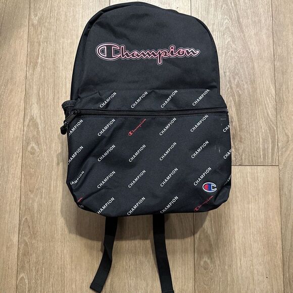 Champion | Bags | New Champion Gray Black Logo Large 6 Backpack Inside ...